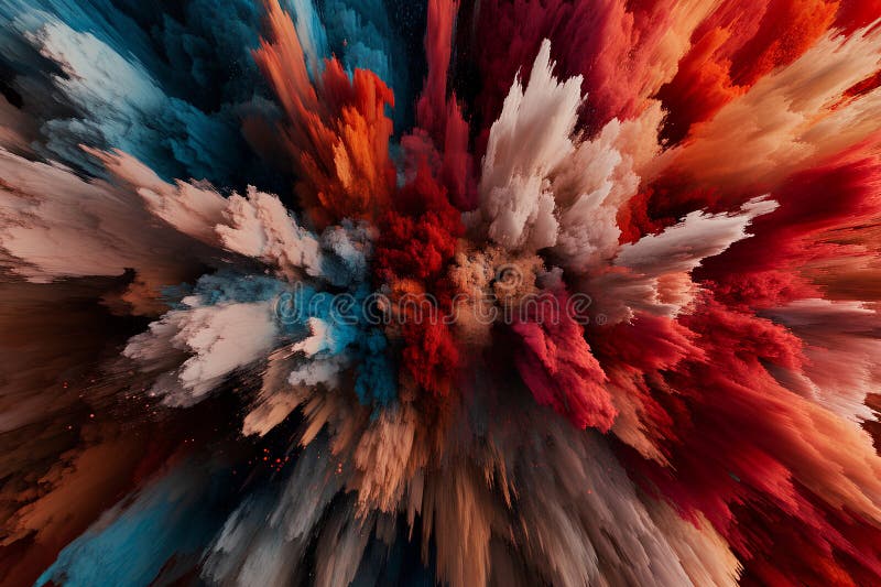 Vibrant Explosion of Colors Creating an Abstract Masterpiece in Dynamic ...