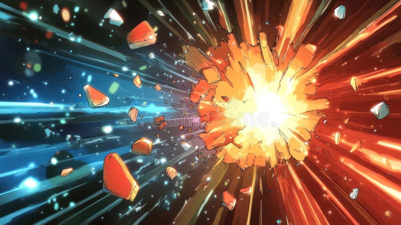 A Vibrant Explosion of Colors and Debris, Symbolizing Energy and Action ...