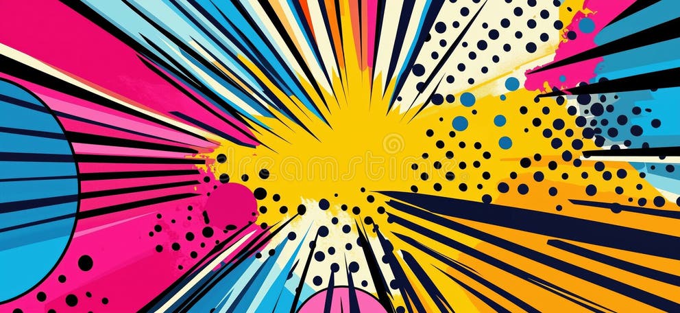 Vibrant Explosion of Colors with Dynamic Lines and Dots Creating a ...