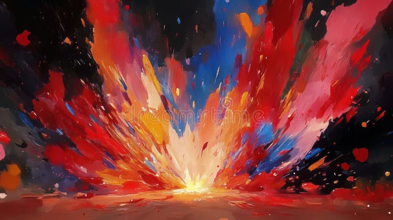 A Vibrant Explosion of Colors Radiating Outward, Evoking Energy and ...