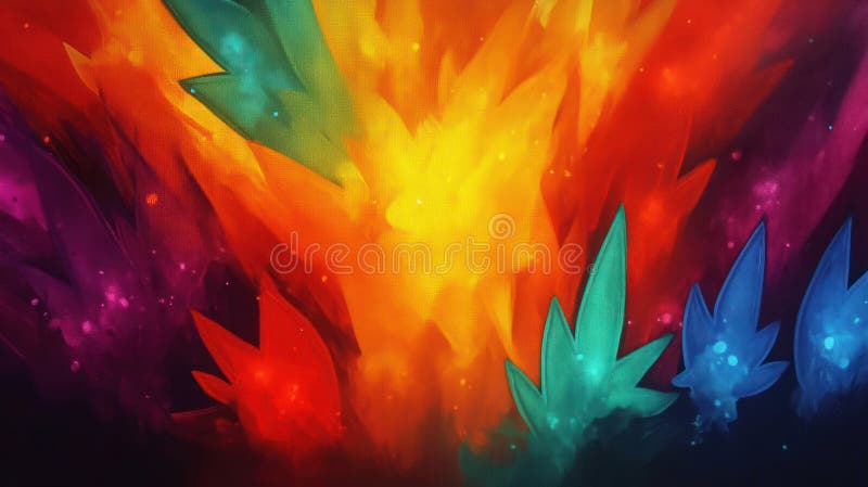 A Vibrant Explosion of Colors Resembling Abstract Crystals or Flames ...