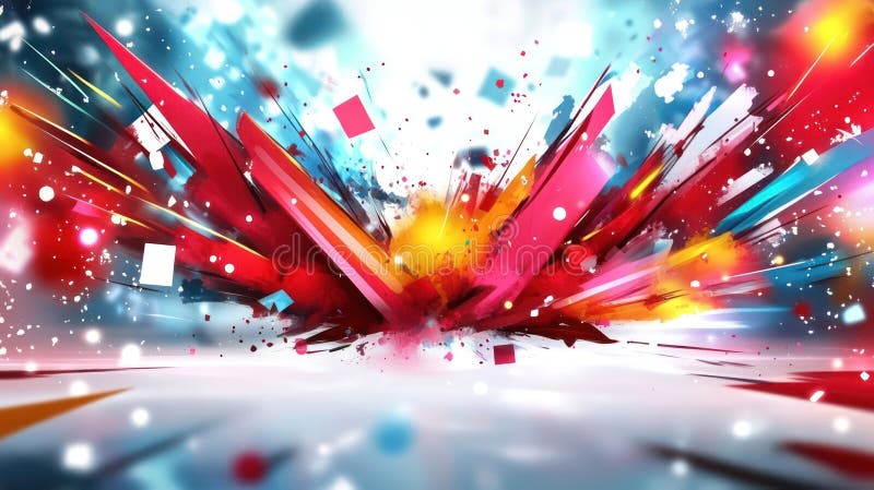 A Vibrant Explosion of Colors and Shapes, Creating a Dynamic and ...