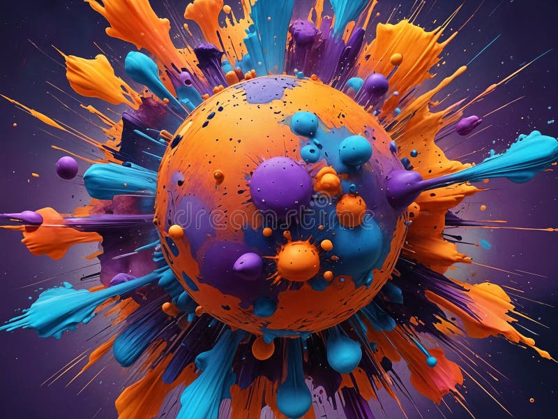 A Vibrant Explosion of Colors and Shapes Emanating from a Central Point ...