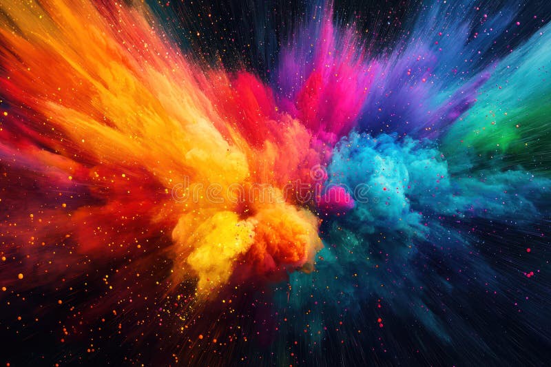 Vibrant Explosion of Colors Symbolizes Dynamic Flow of Data in Neural ...