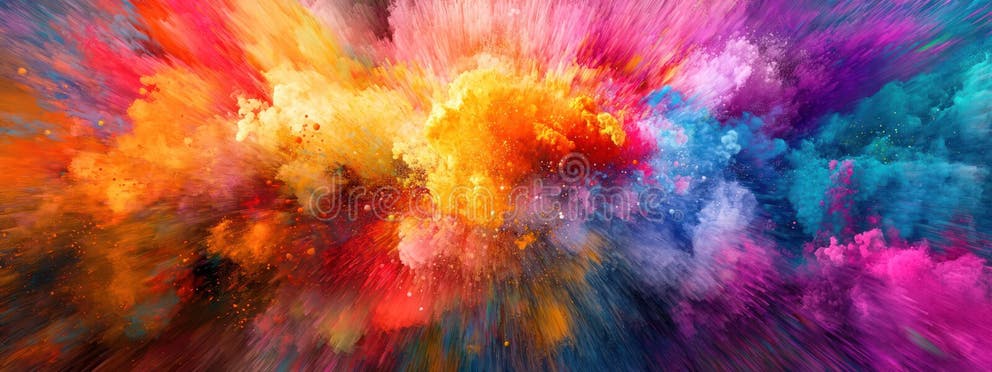 Vibrant Explosion of Colors Symbolizes Dynamic Processes of Artificial ...