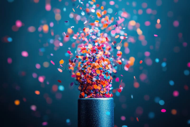 Colorful Confetti Bursting from a Popper at a Festive Celebration Stock ...