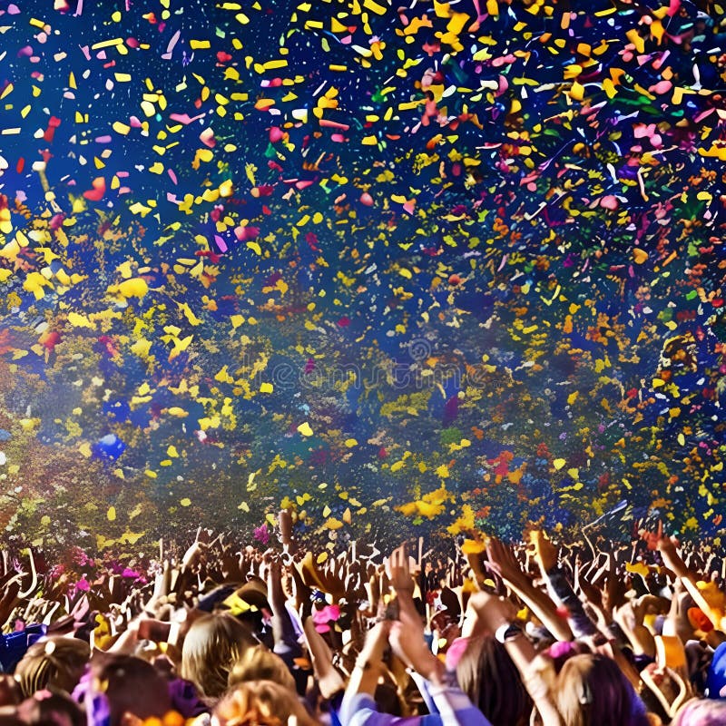 A Vibrant Explosion of Confetti and Streamers, Creating a Festive and ...