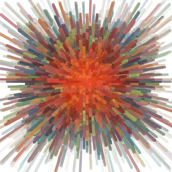 A Vibrant Explosion of 3D Rectangular Prisms Radiates from a Central ...