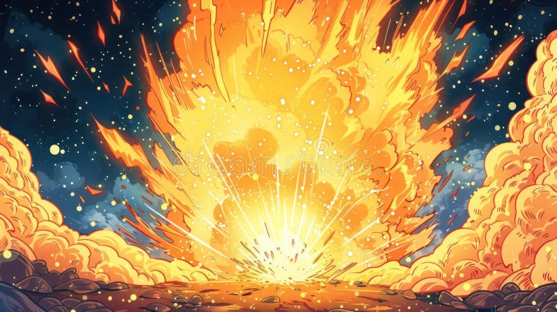 A Vibrant Explosion with Fiery Colors and Dynamic Energy, Depicting a ...