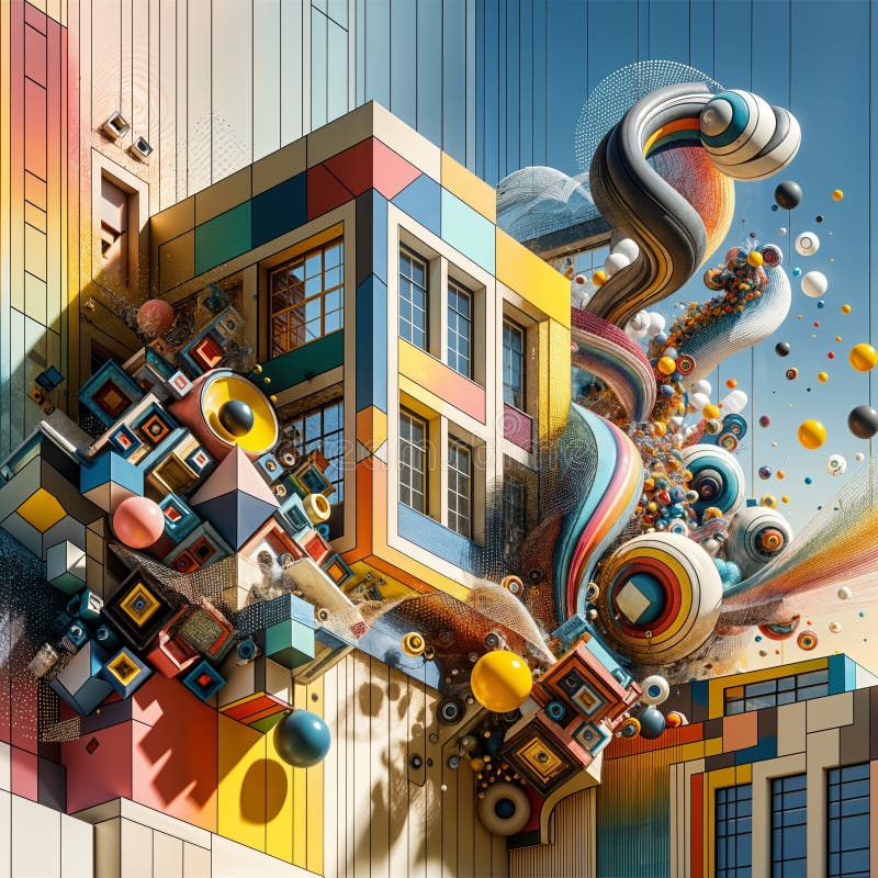 "Vibrant Explosion of Geometric Shape," (Gen, a.I.) Stock Illustration ...