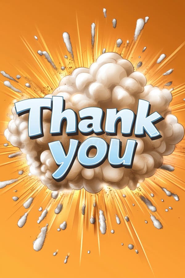 A Vibrant Explosion of Gratitude with a Cloud Shaped Message in a Warm ...