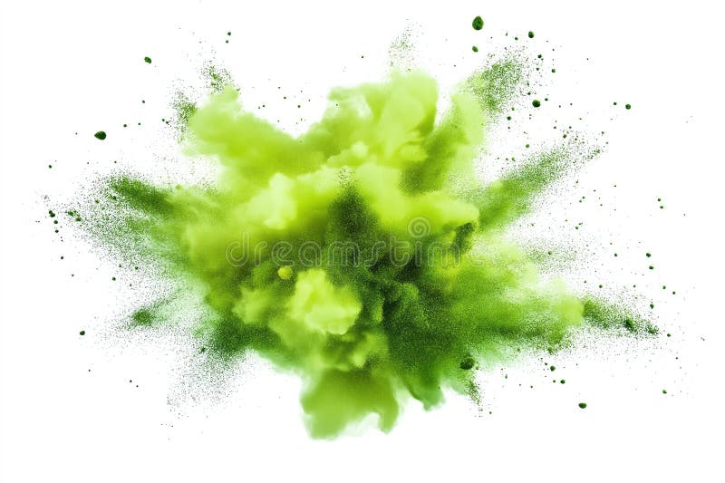 Vibrant Explosion of Green, Yellow Particles on Transparent Background ...