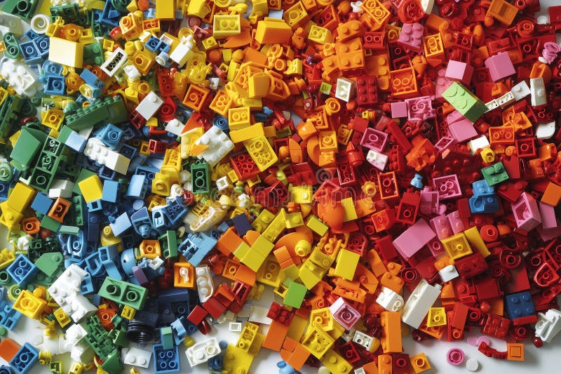 A Colorful World of LEGO Bricks Stock Illustration - Illustration of ...