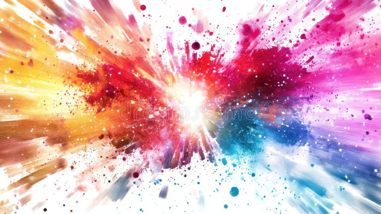 Vibrant Explosion of Light and Color Isolated on White Background ...