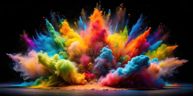 A Vibrant Explosion of Multicolored Powder Creates a Stunning Visual ...