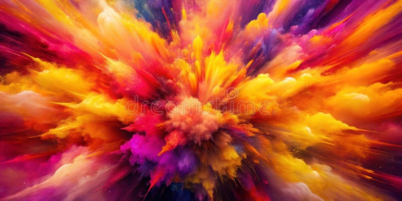 A Vibrant Explosion of Multicolored Powder, a Dynamic Burst of Color ...