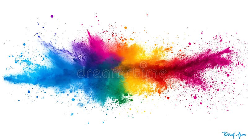 A Vibrant Explosion of Multicolored Powder Paint, Creating a Beautiful ...