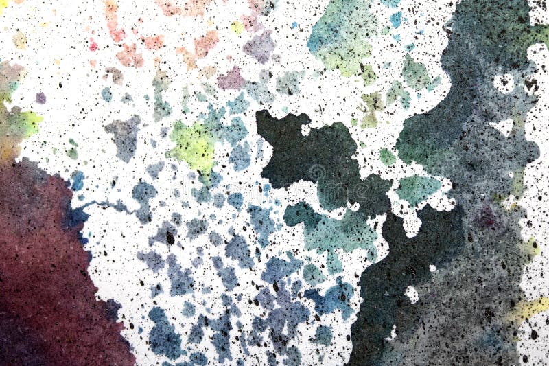 Vibrant Explosion of Multicolour Rainbow Watercolour Paint Splatters ...