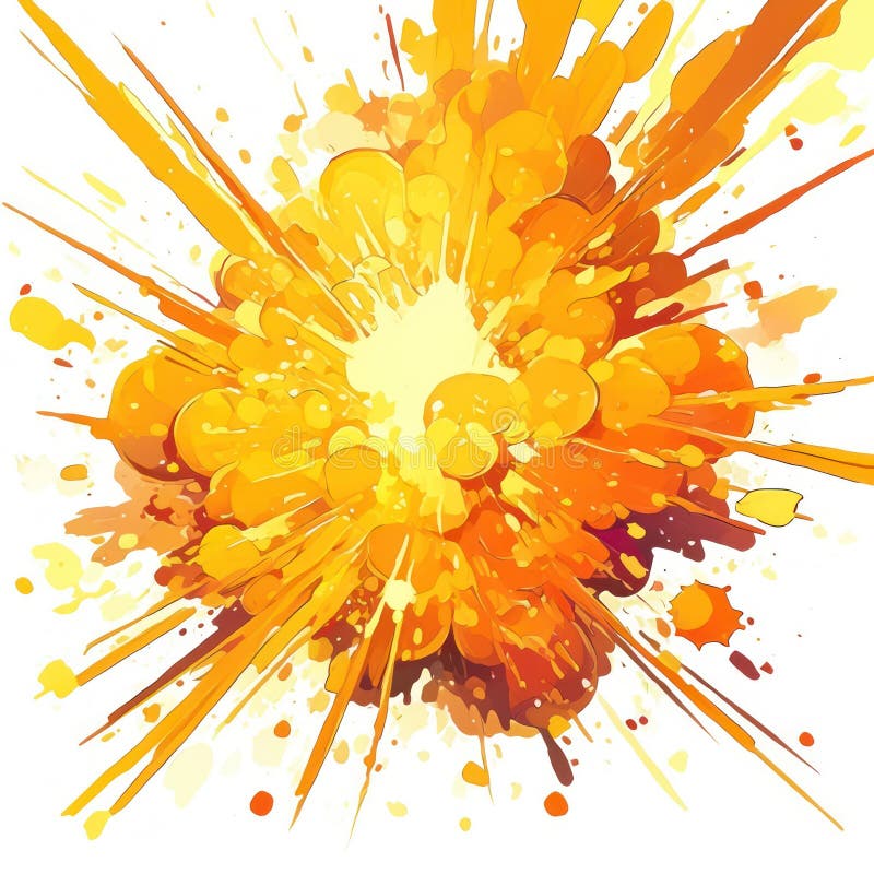 Vibrant Explosion of Orange and Yellow Paint Splashes Creating a ...