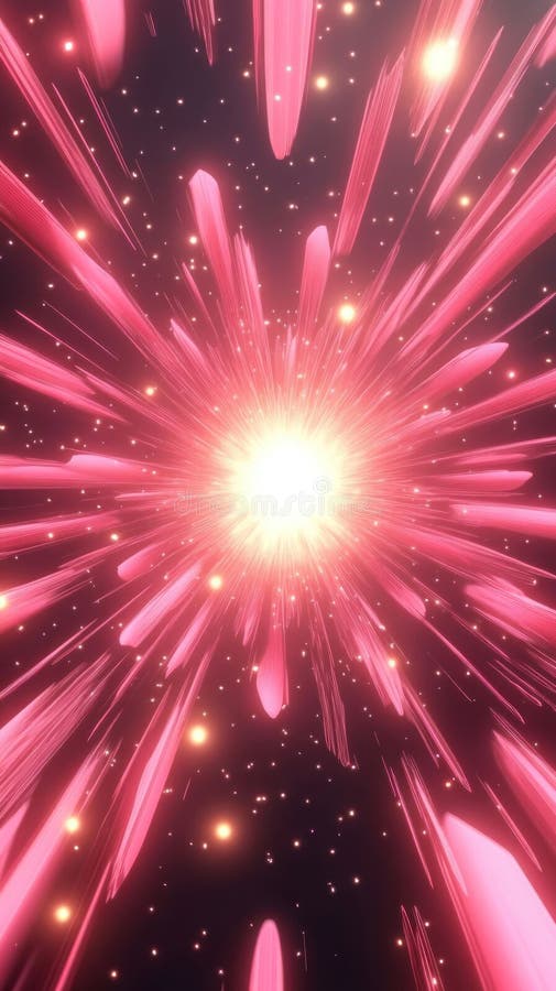 A Vibrant Explosion of Pink Rays Radiating from a Bright Center ...