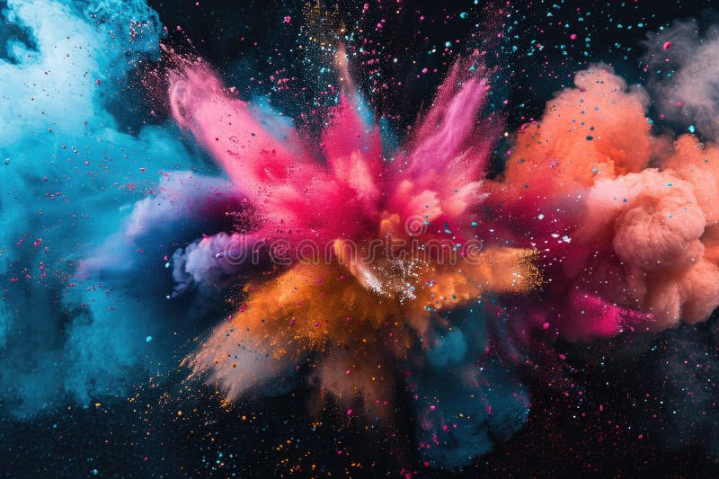 A Vibrant Explosion of Powder Fills the Air with Color Stock Image ...