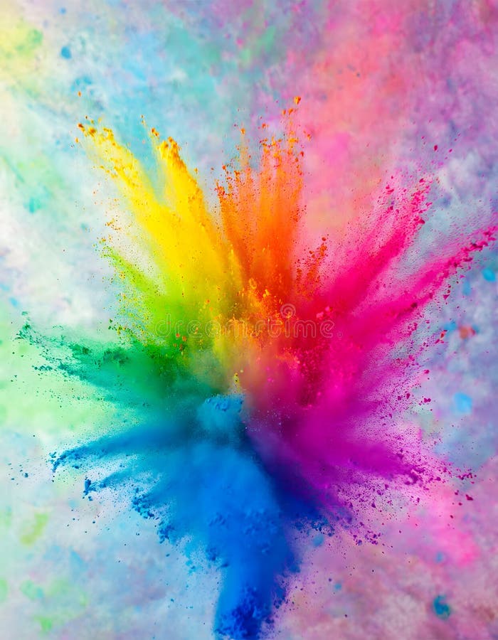 A Vibrant Explosion of Rainbow Colors in a Dynamic, Abstract Splash ...