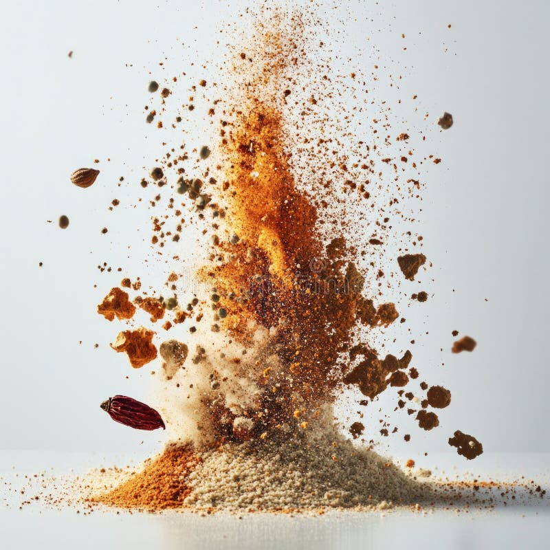 Vibrant Explosion Spices Mid Air White Background Stock Photos - Free ...