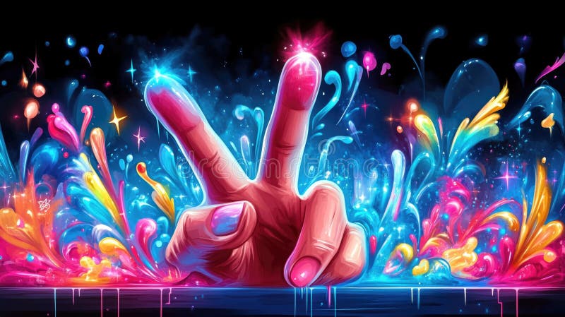 Vibrant Expression of Sign Language with Colorful Abstract Chaos in ...