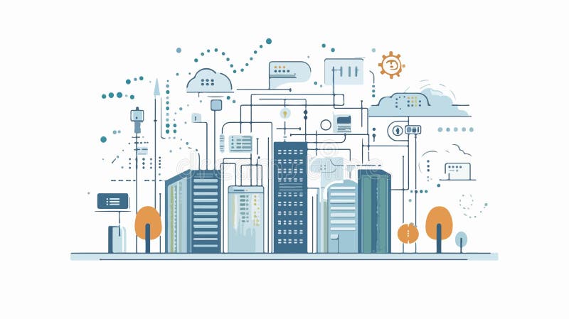 Vibrant External Network Abstract Cartoon Flat Illustration Stock ...