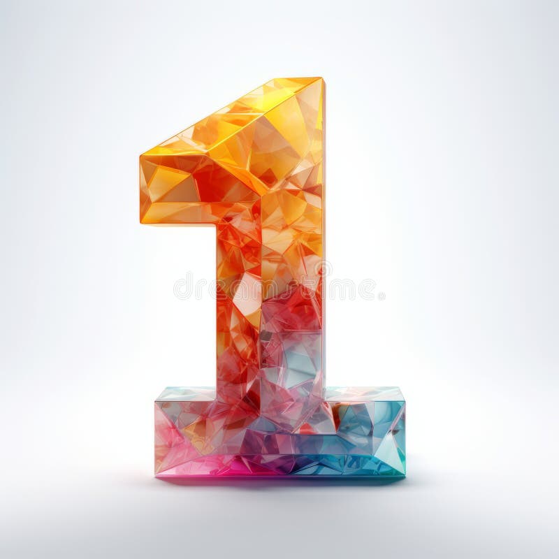 Polychromatic Number One: a Dazzling Diamond Art Piece Stock ...