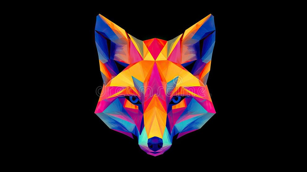Geometric Fox Head Illustration Stock Illustration - Illustration of ...