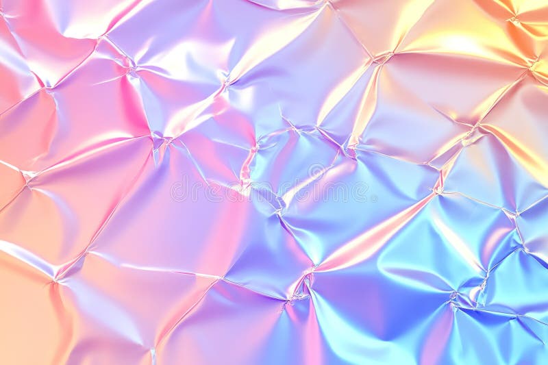 Psychedelic Neon Holographic Background with Crumpled Metallic Texture ...
