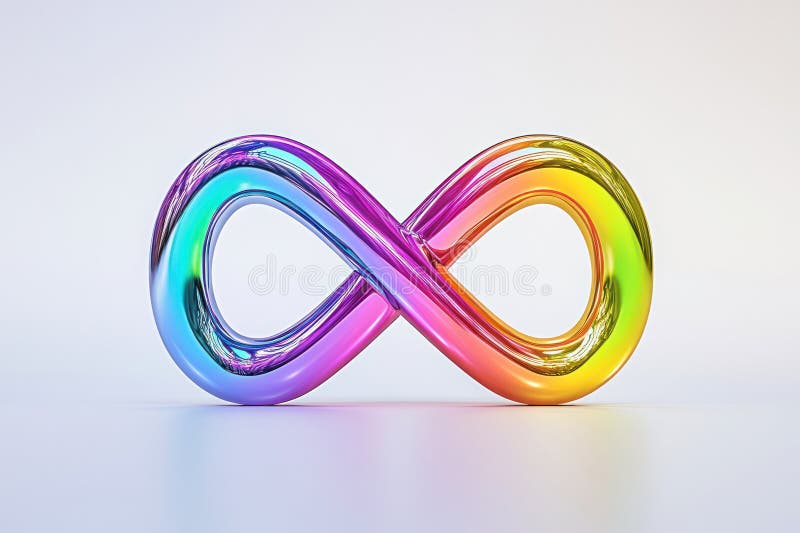 Rainbow Colored Autism Awareness Infinity Symbol on World Autism ...