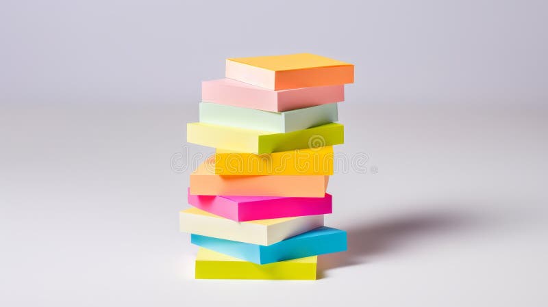 A Vibrant and Eye-catching Image of a Stack of Multicolored Sticky ...