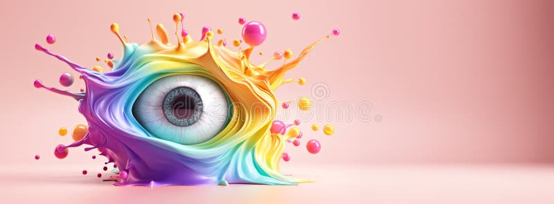 Vibrant Eye in Colorful Paint Splash . Creative Artistic Vision Concept ...