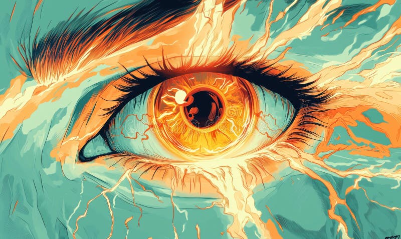 Vibrant Eye Illustration Electric Energy Dynamic Colors Stock Photos ...