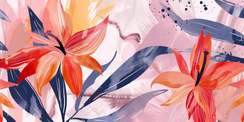 Vibrant and Eyecatching Floral Abstract Artwork Featuring an Array of ...