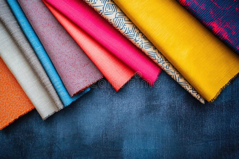 Vibrant Fabric Samples, a Spectrum of Colors and Textures Stock ...
