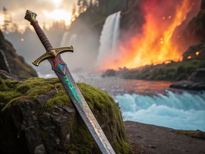A Vibrant Fantasy Sword of the Elements Unleash the Power of Natures ...