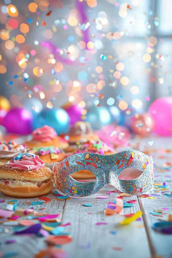 Vibrant Fasching Celebration Table Setup Stock Illustration ...