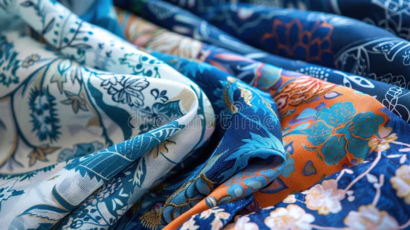 Vibrant Fashion Fabrics Collection Display Stock Illustration ...