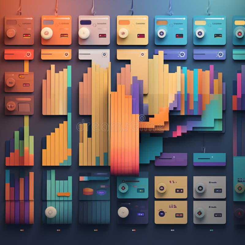 Vibrant Feedback Folders Wallpaper with Colorful Tabs Stock ...