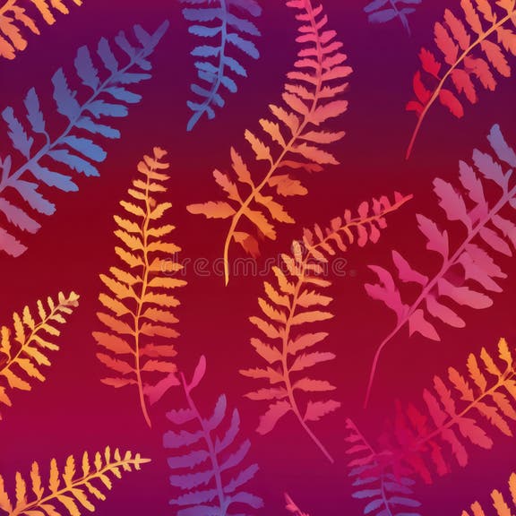 Vibrant Fern Pattern on Gradient Background: Nature-Inspired Digital ...