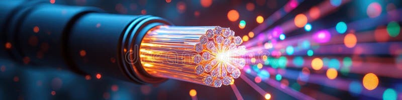 Vibrant Fiber Optic Cables Emitting Colorful Light Stock Photos - Free ...