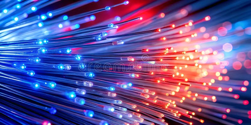 Vibrant Fiber Optic Cables High-Speed Network Technology Stock ...