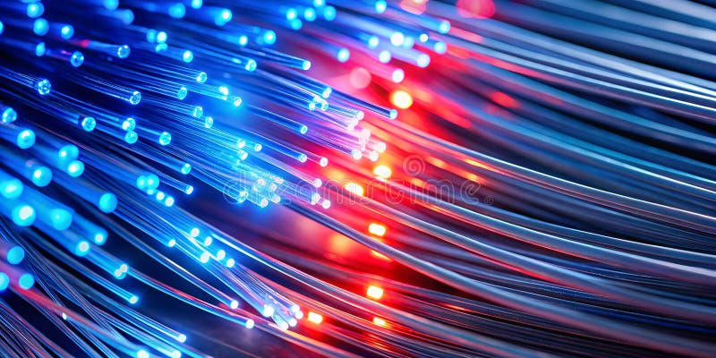 Vibrant Fiber Optic Cables High-Speed Network Technology Stock ...