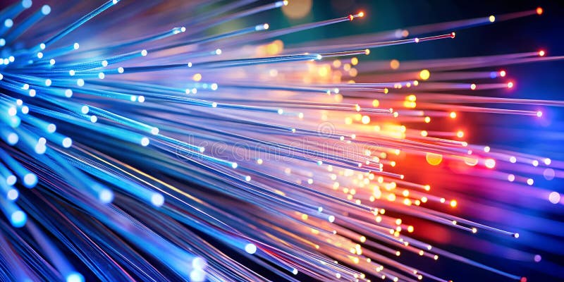 Vibrant Fiber Optic Cables High-Speed Network Technology Stock ...