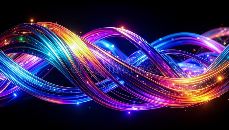 Vibrant Fiber Optic Cables with Neon Glow – Abstract Technology and ...