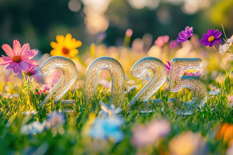 A Vibrant Field of Flowers with the Numbers 2025, Symbolizing a Future ...