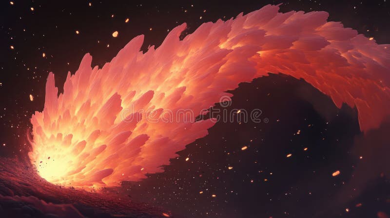 Fiery Comet Impacting Planet Surface: Cosmic Inferno Stock Illustration ...